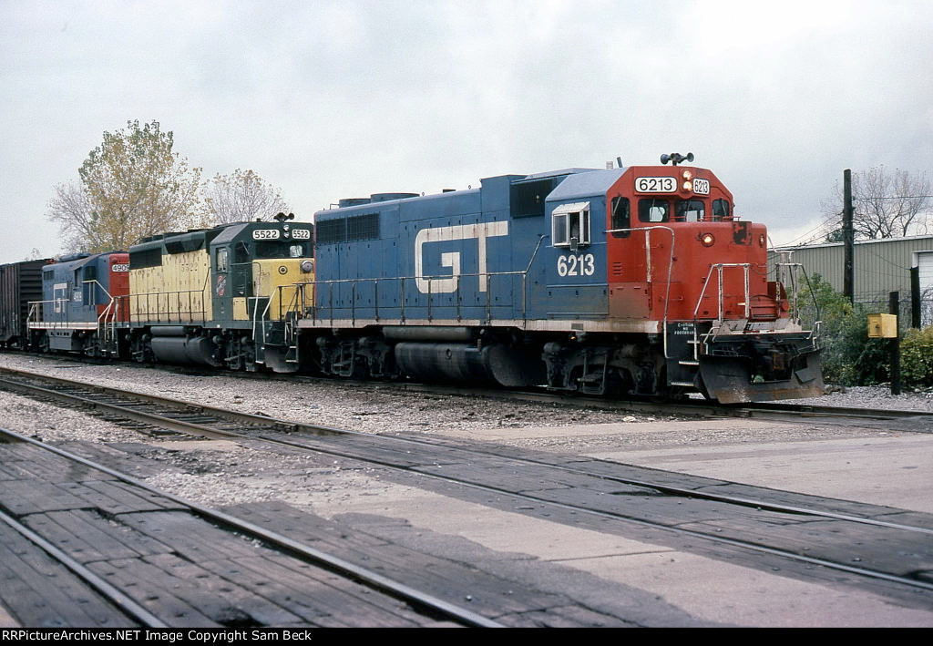 GTW 6213, CNW 5522, and GTW 4909